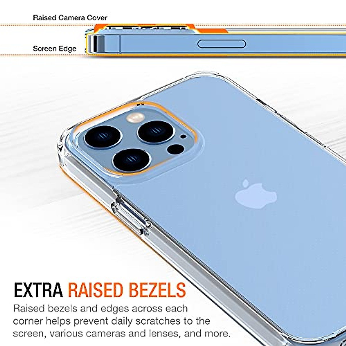 Trianium Case Compatible with iPhone 13 Pro Max 2021 (6.7 inch), Clarium Series Protective TPU Hybrid Cushion Rigid Cover Clear