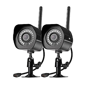 SHO Outdoor Plug-in Smart Security WiFi Camera, 1080P HD Video, IP66 Weatherproof, Motion Detection, Night Vision, Cloud Service, Compatible with Alexa and Google Home, 2 Pack