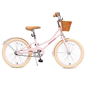 ACEGER Girls Bike with Basket, Kids Bicycle for 3-13 Years, Included Coaster Brake & Caliper Brake, 14 16 18 Inch with Training Wheels, 20 Inch with Kickstand but no Training Wheels