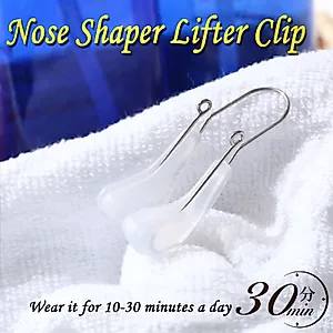 MIKEBE Nose Shaper Lifter Clip, Professional Silicone Beauty Up Lifting Soft Safety Pain-Free Corrector, Bridge Straightener Shrinker Easy to Clean for Men/Women Transparent