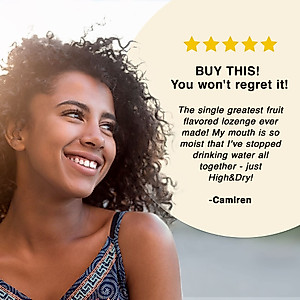 High&Dry - Dry Mouth Lozenges, Helps Stimulate Salivary Flow, Targets Dry Mouth Issues Like Bad Breath, Supports Healthy Gums and Throat, Gluten-and-Sugar-Free Candies, Oral Care Package, 47g