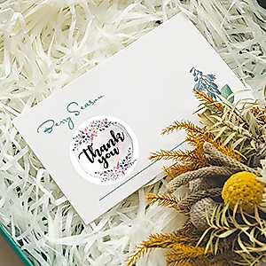 Sticker roll, Business Sticker, Bubble Envelope and Gift Bag Packaging Label, 3 Different Flower Patterns. 500 Sheets per roll, 1.5 inches in diamete。 (Black)