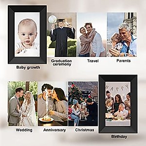 Tibuta Digital Photo Frame 7 Inch WiFi Digital Photo Frame with Touchscreen, Gravity Sensing Automatic Rotation, Gravity-Sensing Auto-Rotation, Share Photos and Videos via APP…