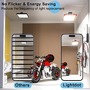 Lightdot 2FT LED High Bay Shop Lights,100-277v Linkable,200W 2FT LED Light Fixtures for Garage Workshop Supermarket, 30000LM [Eqv. 1000W MH] 5000K,Flush,Pipe and Hanging Mouting Available-2Pack,Orange