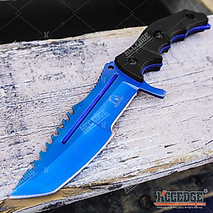 Tactical Knife Survival Knife Hunting Knife Fixed Blade Knife Combo Razor Sharp Edge Camping Accessories Camping Gear Survival Kit Survival Gear Tactical Gear 52319 (Blue)