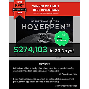 novium Hoverpen 2.0 - Futuristic Luxury Pen Made With Aerospace Alloys, Unique Aesthetic, Free Spinning Executive Pen, Cool Gadgets, Valentines Day Gifts for Men & Women (Space Black, Basic)
