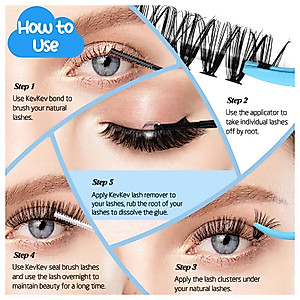 DIY Lash Extension Kit Lash Clusters 360 Pcs 20D+40D 10-16 Mix Length Individual Lashes Kit Lash Bond and Seal Lash Glue Remover Overnighter Seal for DIY Eyelash Extensions(20+40D)