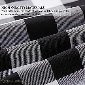 Buffalo Plaid Table Runners 2 Packs 13x84 Inches Check Black and White Table Runner Fall Thanksgiving Table Runners for Parties