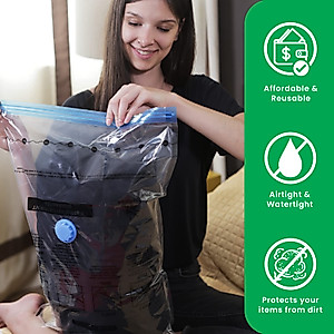 Spedalon 12 Vacuum Storage Bags for Clothes - Jumbo, Large, Medium & Small - Space Saver Vacuum Bags for Comforters, Blankets, Bedding, Pillow - Cruise Travel Essentials, Seal Bags Clothing with Pump