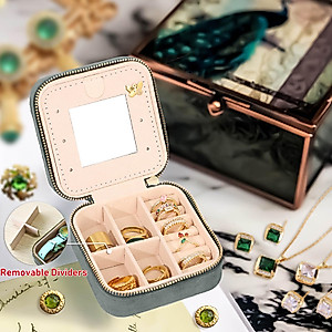 Janhavi Personalized Initial Jewelry Box,Travel Jewlrey Organizer Traveling Vacation Accessories,Small Travel Jewelry Case for Teacher Mom Sister Bridesmaid Women Female Friend Letter K-Grey