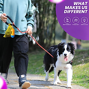 Dog Poop Bags Rolls-150 Bags with Leash Dispenser (10 Rolls), Biodegradable Poop Bags Made of Cornstarch, 100% Leak Proof and Easy to Open (Yellow)