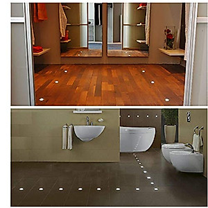 0.7" Tiny LED Deck Lights, QACA Landscape Lighting for Garden, Patio, Stairs Outdoor and Indoor Decoration Security Cool White(Pack of 10)