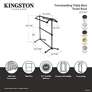 Kingston Brass SCC2291 Pedestal Towel-Rack, Polished Chrome