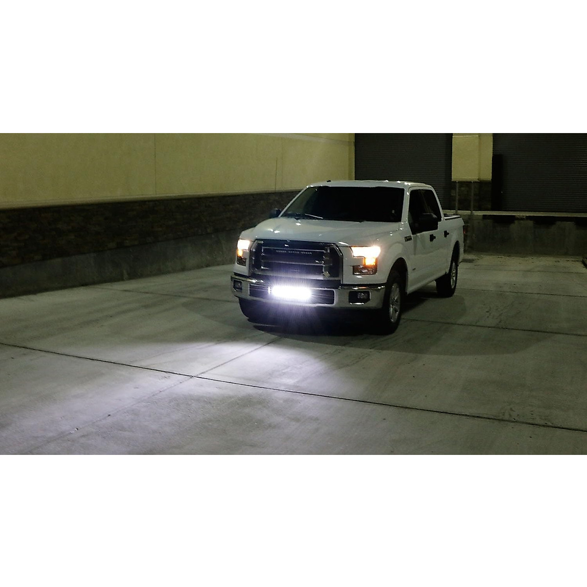 iJDMTOY Lower Grille Mount LED Light Bar Compatible with 2015-20 Ford F150 XLT Lariat Limited, Includes (1) 96W High Power LED Lightbar, Lower Bumper Opening Mount Brackets & On/Off Switch Wiring