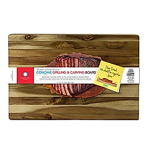 Architec Concave Acacia Carving Board, Gripperwood Collection with Non-slip Gripper Feet, 13 by 19-Inches