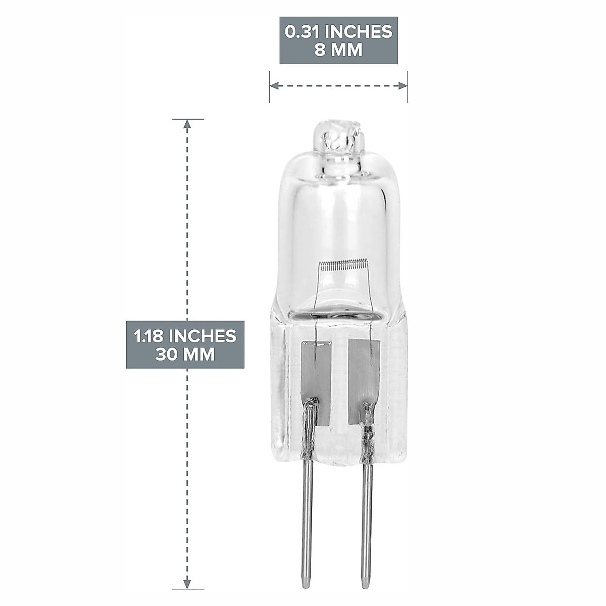 10 Pack CRYSTAL CLEAR 4MM Wide 20 Watt AC DC 12V T3 Light Bulb Replacement JC G4 2 Pin Base Halogen Kitchen Table Pendant Lamp 12 Volt 20W Bi-Pin Warm Clear Bright White Landscape Desk Lighting