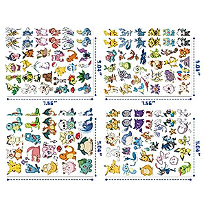 200 PCS Anime Temporary Tattoos for Kids Waterproof, Japanese Cartoon Tattoo Stickers for Kids, DIY Sticker Arts, Birthday Party Favors/supplies for Kids, Classroom School Decorations
