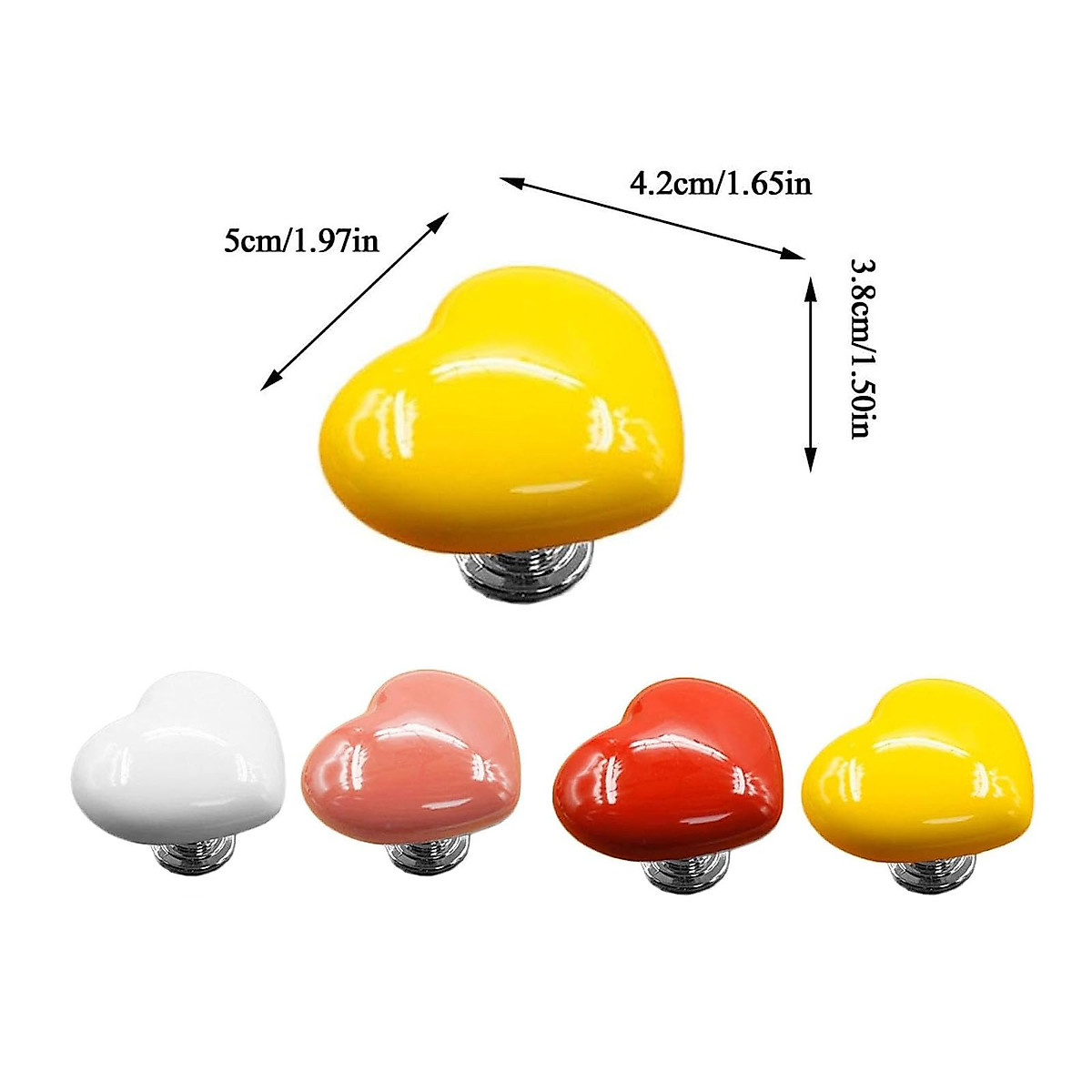 Love Heart Toilet Button, 2023 New Creative Love Heart Shaped Toilet Push Button Flush Replacement, No Need to Punch Holes Drawer Knobs Door Handle Decor for Home (A-Red)