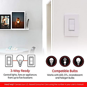 Enbrighten Zigbee Smart Light Switch with QuickFit and SimpleWire, Pairs Directly with Echo 4th Gen/Echo Show 10 (All)/Echo Studio/Echo Plus (All)/Eero Pro 6, White & Light Almond, 43078