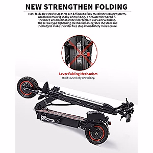 WIDEWHEEL W6 Off-Road Electric Scooter Adults, 2000W Double Motors, Up to 40 MPH & 40 Miles, Folding Commuter Scooter Electric for Adults, 10" Off-Road Tires Sport Scooters (Without seat)