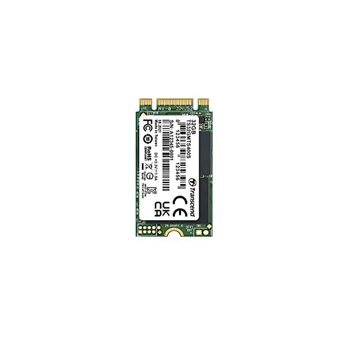 Transcend 32GB MTS400S M.2 2242 SATAIII SSD, Internal Solid State, Compatible with Laptop & PC Desktop, MLC - TS32GMTS400S