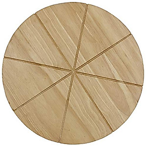 Checkered Chef Round Wood Cutting Boards - 13.5 Inch, Reversible Pizza Board w/ 8 Slice Grooves - Cheese Charcuterie Board