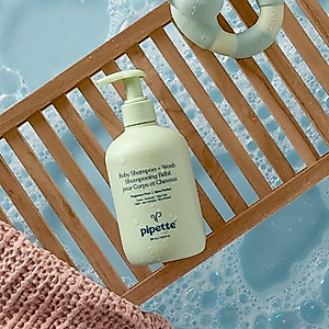 Pipette Baby Shampoo and Body Wash - Rose + Geranium, Tear-Free Bath Time, Hypoallergenic, Moisturizing Plant-Derived Squalane, Non-Toxic, Sulfate Free, 11.8 fl oz