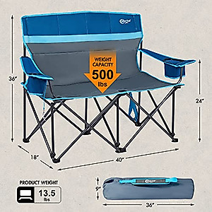 PORTAL Folding Camp Chairs Portable Backpacking Chair Comapct Beach Chair for Hiking Travel Outdoor Sports Picnic Garden Festival Lightweight, 500LBS Capacity