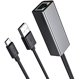 Fire TV Stick Ethernet Adapter,Ethernet Adapter for Fire Stick and Chromecast,Chromecast Ultra 4k,Fire TV Cube,Chromecast 3/2/1,Micro USB to LAN RJ45 with Power Supply Cable