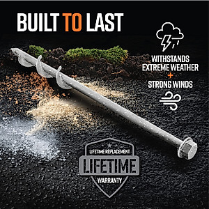 GROUNDGRABBA Screw in Tent Stake for Sand and Loose Ground | Premium Drill Driven Ground Anchor Earth Screws | Sand Screw Anchor | 4X GroundGrabba Pro 1 Stakes