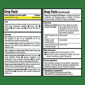 GenCare - Cetirizine HCL 10 mg (200 Caplets) - 24 Hour Allergy Relief Pills - Non Drowsy Generic OTC Allergy Medication - Antihistamine Medicine for Sneezing, Runny Nose & Itchy Eyes - Generic Zyrtec