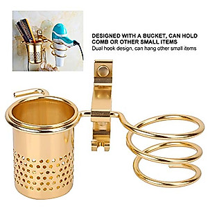 Hair Dryer Holder Wall Mount, Bathroom Hair Dryer Holder Hair Care Tools Holder Wall Mount, Spiral Blow Dryer Holder Stand Rack Aluminum Bathroom Shelf Storage Bathroom Accessory Wall Shelf