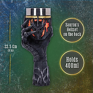 Nemesis Now Lord of the Rings Goblet - Hand-Painted Themed Drinkware, Perfect Collectible for LOTR Fans and Enthusiasts - Sauron