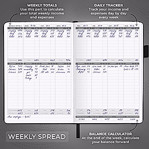 Clever Fox Income & Expense Tracker – Accounting & Bookkeeping Ledger Book for Small Business – Income & Expense Record Notebook with Receipt Pocket – Undated, A5, 5.8″ x 8.3″, Hardcover (Black)