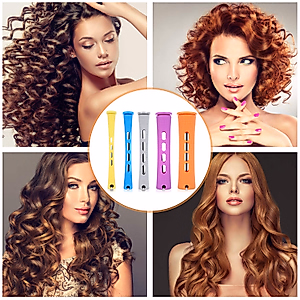 SPTHTHHPY Perm Rods and 100 Pieces 5 Sizes Hair Rollers with Hair Cold Wave Rods Hair Curler for Women Long Short Hair DIY Hairdressing Styling Tools(5 Colors)