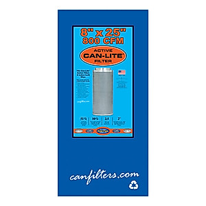Can Filter Active CarFilter Mini 8- x 25-inch 800 CFM for maximum odor control in grow tents and other hydroponic systems