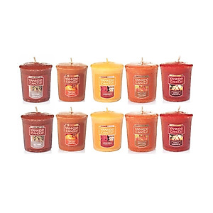 Yankee Candle Fall/Autumn Votives - Macintosh, Sugar & Spice, Cinnamon Stick, Pumpkin Apple Parfait, Spiced Pumpkin - Set of 10