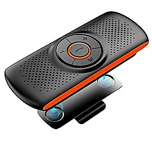 TIANSHILI Bluetooth Visor Clip Car Speaker, Wireless Handsfree Speakerphones, Stereo Sound Enhanced Bass/Built-in Mic/TF Card Player/Google Assistant Voice Command Portable Speakers…