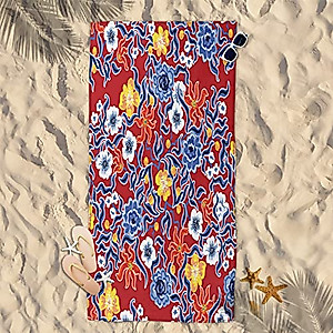 KOBLEN Allay Blossom Camping Towels Absorbent Beach Towels Microfiber Lightweight Towel for Beach Sports Kayak Summer Essentials 31" x 61"