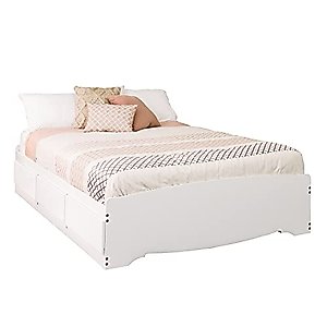 Prepac Full Mate's Platform Storage Bed with 6 Drawers, White