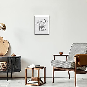 Guests-We're Glad to Have You - Welcome Sign Wall Art, Modern Typographic Wall Print - Perfect Home Decor, Guest Room Decor, Cabin & Lake House Decor Inviting Message for Guests - Unframed - 11 x 14