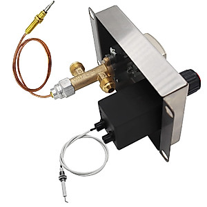 MOFLAME 5.98"x3.58" Inch Propane Gas Fire Pit Control Panel with Safety Flame Failure Valve and Thermocouple Ignition Knob Assembly Kit Max 50000BTU