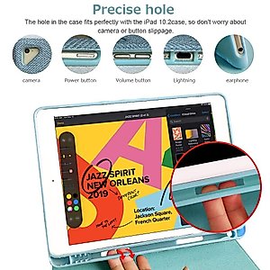 aMZCaSE iPad Pro 9.7 Inch Case with Keyboard for iPad 6th Generation(2018),iPad 5th Generation(2017),iPad Air 2 Case with Keyboard,iPad Air 1,Wireless Detachable Bluetooth Keyboard,Lake Blue