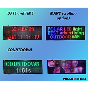 WiFi P6 high Resolution LED RGB Color Sign 40" x 11" with high Resolution P6 128x32 dots and New SMD Technology. Perfect Solution for Advertising