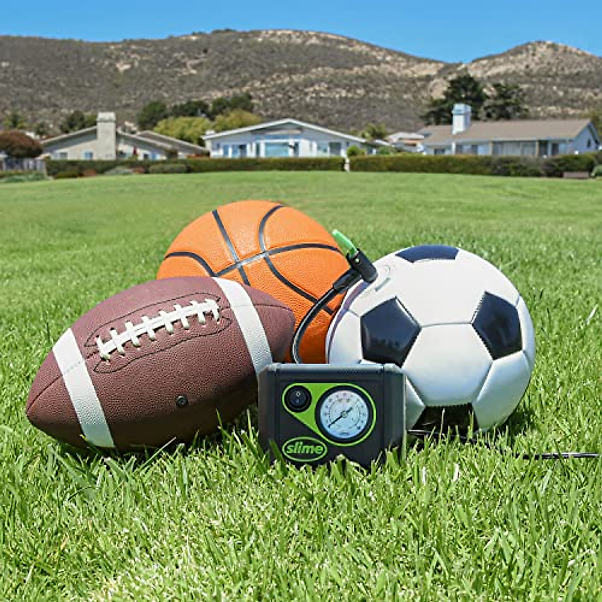 Slime 40059 Tire Inflator, Junior, Compact, Powerful, Portable Car Air Compressor, Lightweight, Analog, Flat Tire Repair, 12V, 12 min Inflation