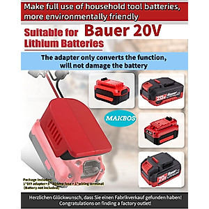 for Bauer 20V Battery Adapter,for Power Wheels Adaptor,DIY Converter for Bauer 20V Battery Power Station,Battery Conversion Kit with Switch,for DIY Rc Car Toys Batteries,for Robotics and Rc Truck
