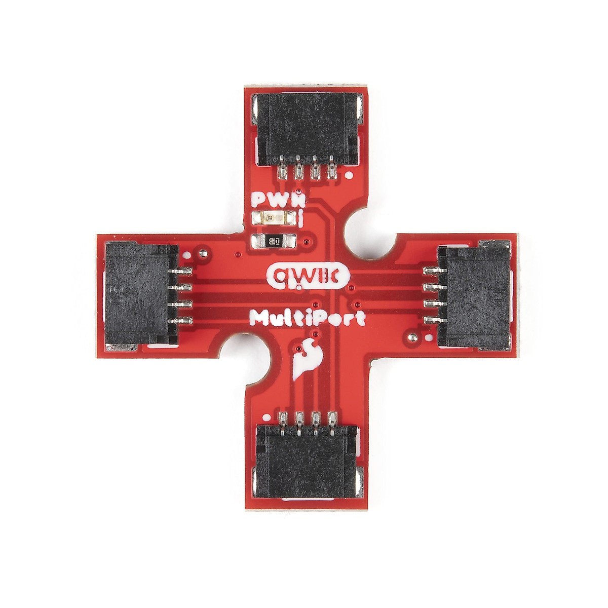 SparkFun Qwiic MultiPort Add I2C ports via Qwiic connectors to boards that only have one I2C port on their I2C bus Alternative daisy chained configuration 2x mounting holes Board size 1 inch by 1 inch