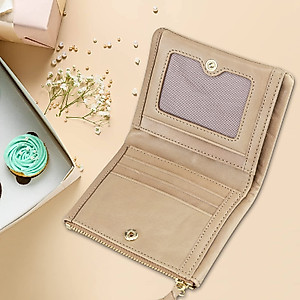 KITATU Wallet for Women Gift Genuine Leather Designer Bifold Luxury Minimalist Wallet Ladies Mini Purse with ID Window