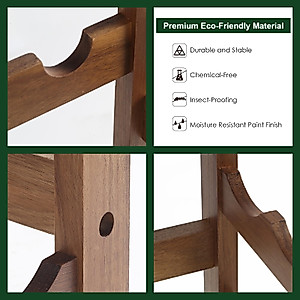 everous Wooden Wine Rack, 7 Tire Floor Wine Storage Rack, 28 Bottles Holder, Freestanding Display Rack for Kitchen, Pantry, Cellar, Natural