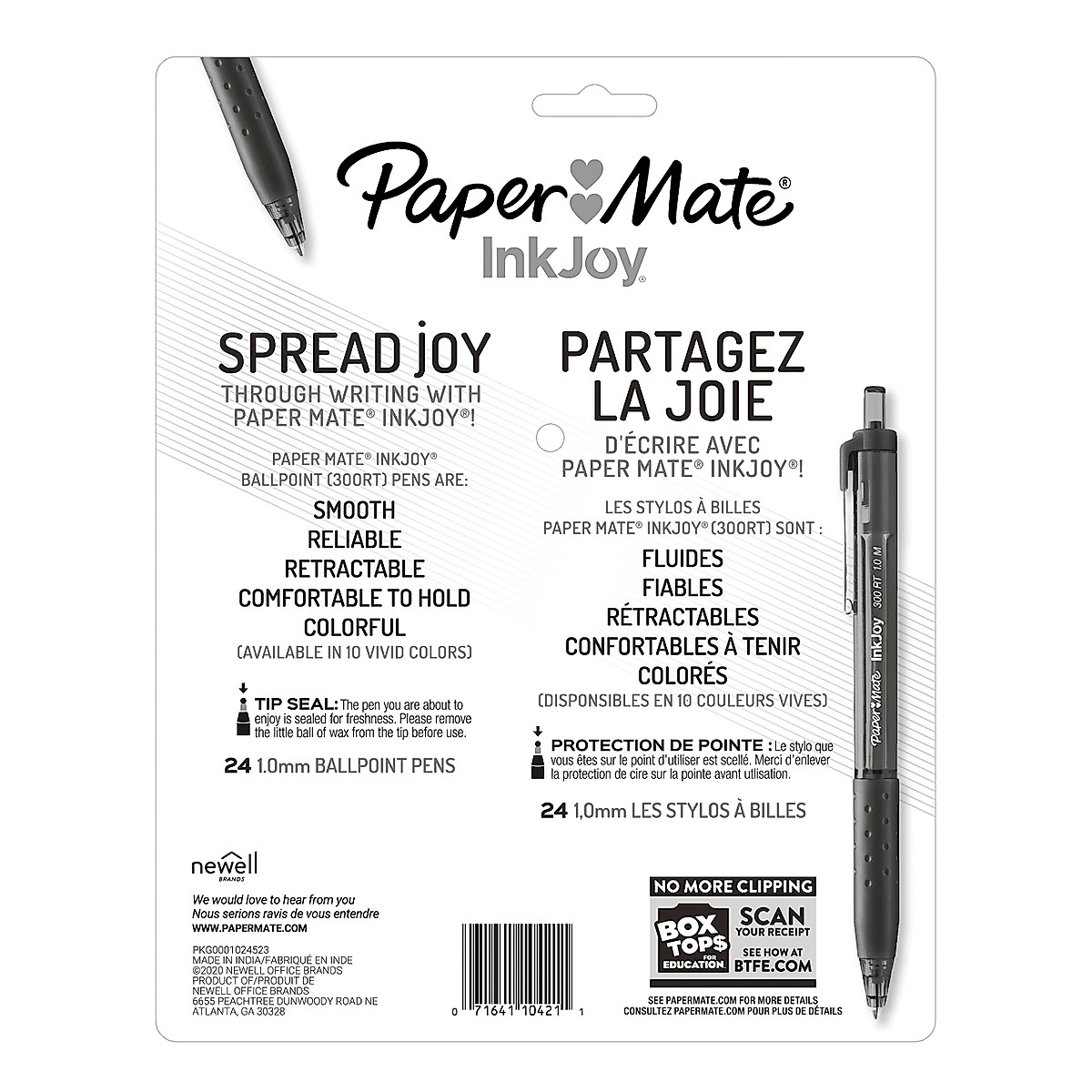 Paper Mate InkJoy 300RT Retractable Ballpoint Pens, Medium Point, 10 Ink Colors, 24 Pack (1951398)